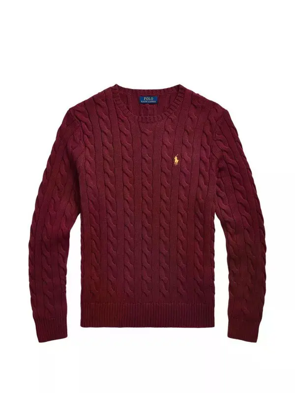 Polo Ralph Lauren Cable Knit Crew-neck Sweater - Red