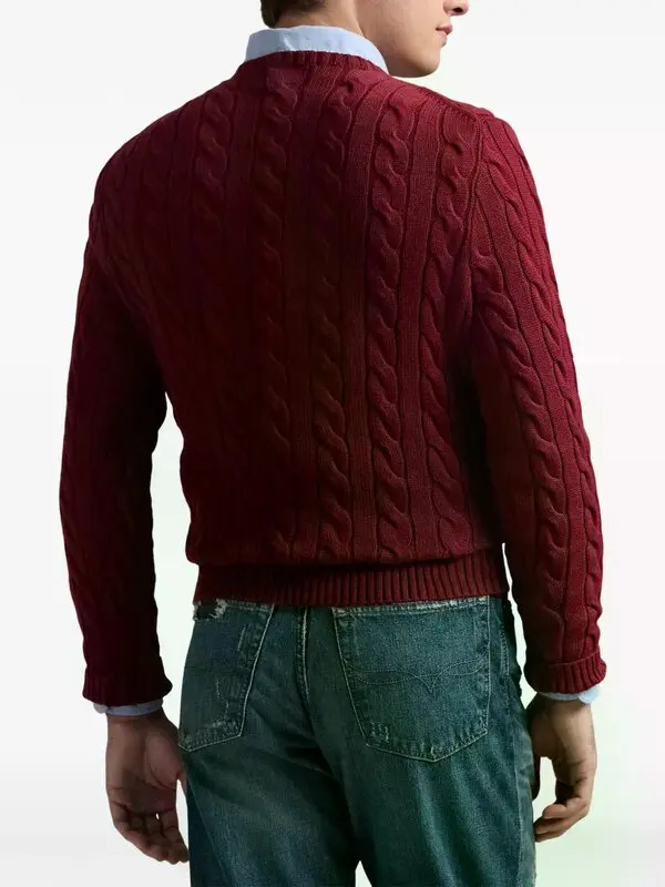 Polo Ralph Lauren Cable Knit Crew-neck Sweater - Red