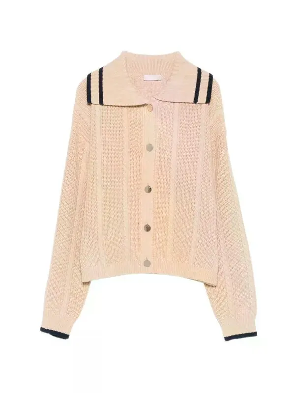 Liu Jo Collared Cable-knit Cardigan