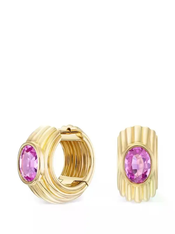 Sorellina Pink Sapphire Huggie Earrings - Gold