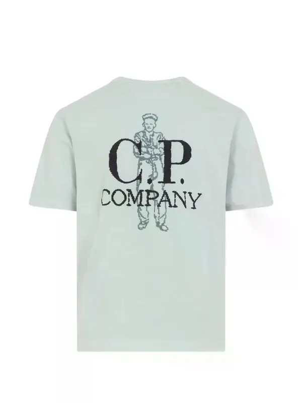C.P. COMPANY 1020 Jersey Short Sleeve Embroidery T-shirt - Blue