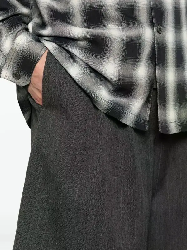 Our Legacy Pinstriped Split Shorts - Grey