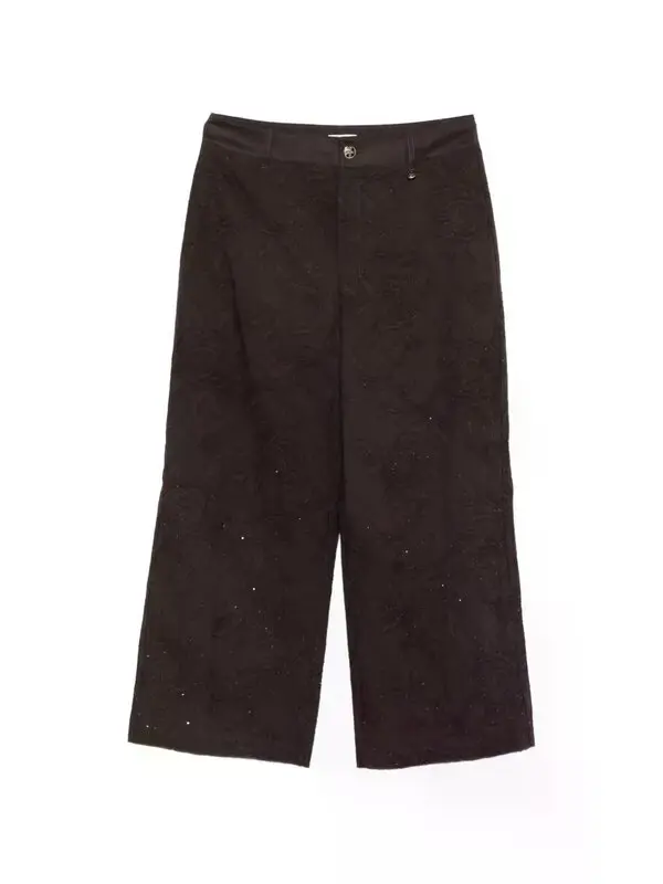Liu Jo Floral-embroidered Trousers - Brown