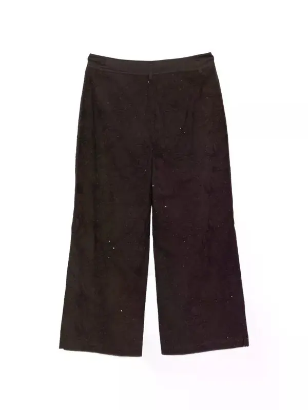 Liu Jo Floral-embroidered Trousers - Brown