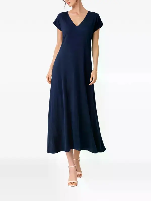 NOUVELLE SILK95FIVE V-neck Midi Dress