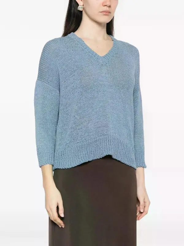 BASE V-neck Knit Sweater - Blue