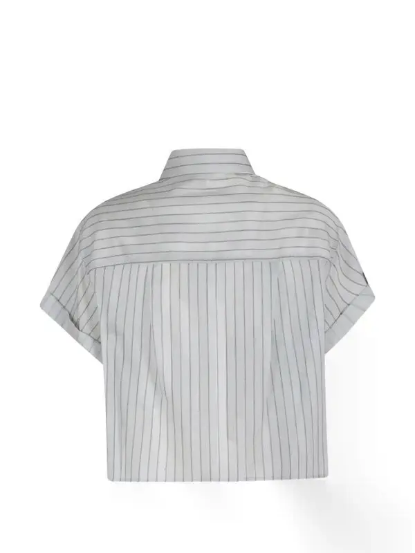 TELA Rocky Stripe Short-sleeve Top - Grey