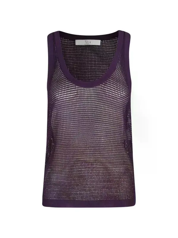 TELA Sleeveless Scoop-neck Tank Top - Purple
