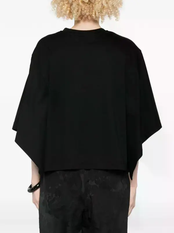 PSOPHIA V-neck Short-sleeved T-shirt - Black