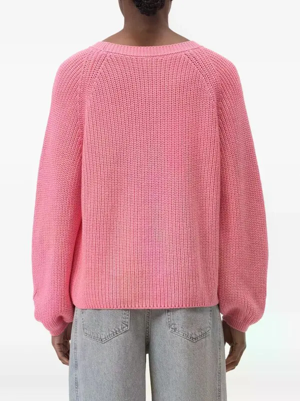 Closed Long Sleeve Crewneck Sweater - Pink