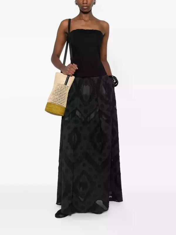 Agnona Jacquard A-line Long Skirt