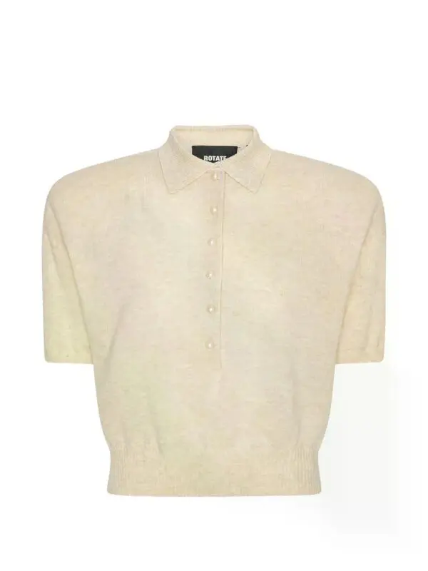 ROTATE BY BIRGER CHRISTENSEN Button-up Polo Top - Neutrals