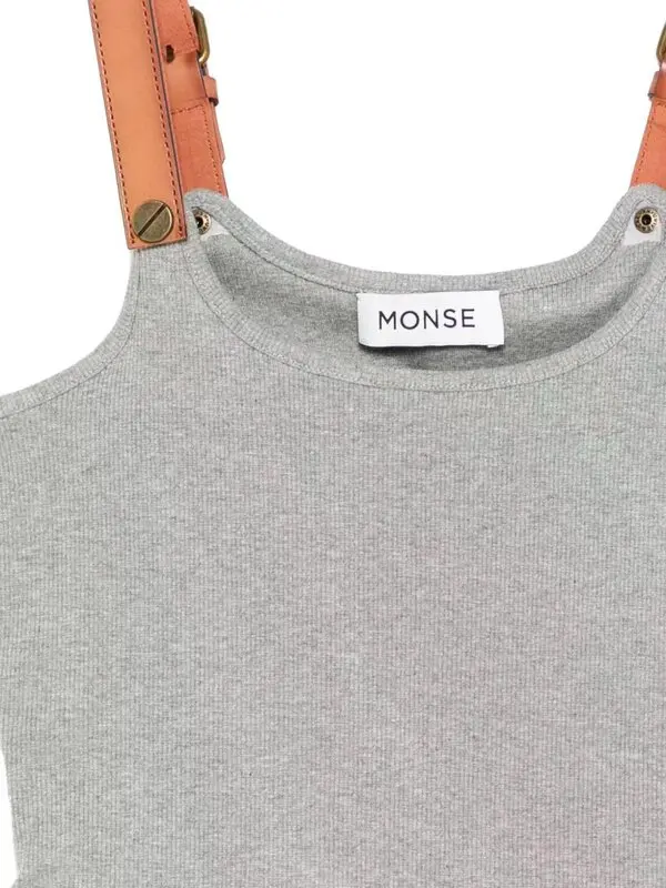 Monse Leather-strap Tank Top - Grey