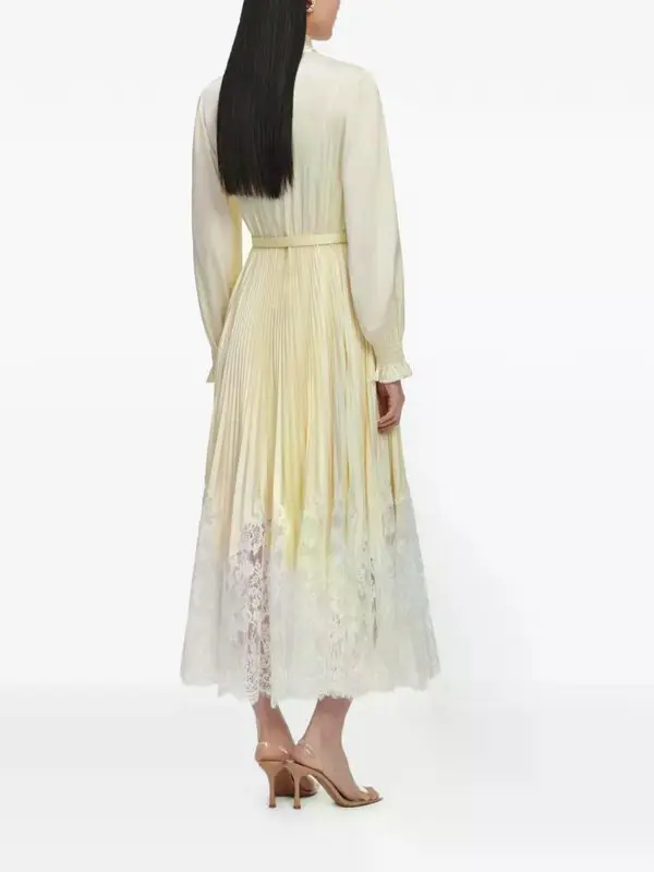 SELF-PORTRAIT Bow-detailed Pleated Midi Dress