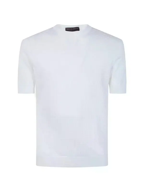 FILIPPO DE LAURENTIIS Short-sleeve Textured T-shirt - White