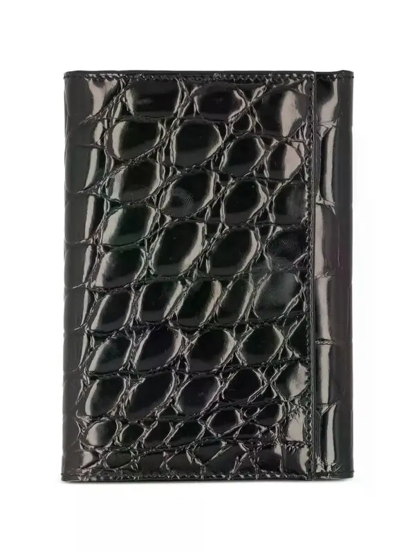 Vintage Croc-embossed Bifold Wallet