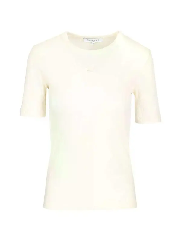 Maison Kitsuné Ribbed Knit T-shirt - Neutrals