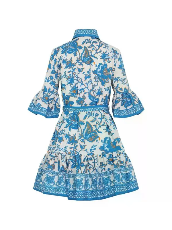 Etro Floral-detail Bell-sleeve Mini Dress