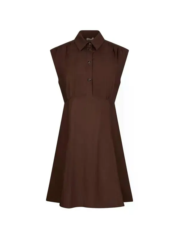 Liu Jo Sleeveless Collared Mini Dress - Brown