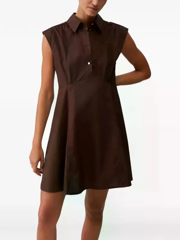 Liu Jo Sleeveless Collared Mini Dress - Brown