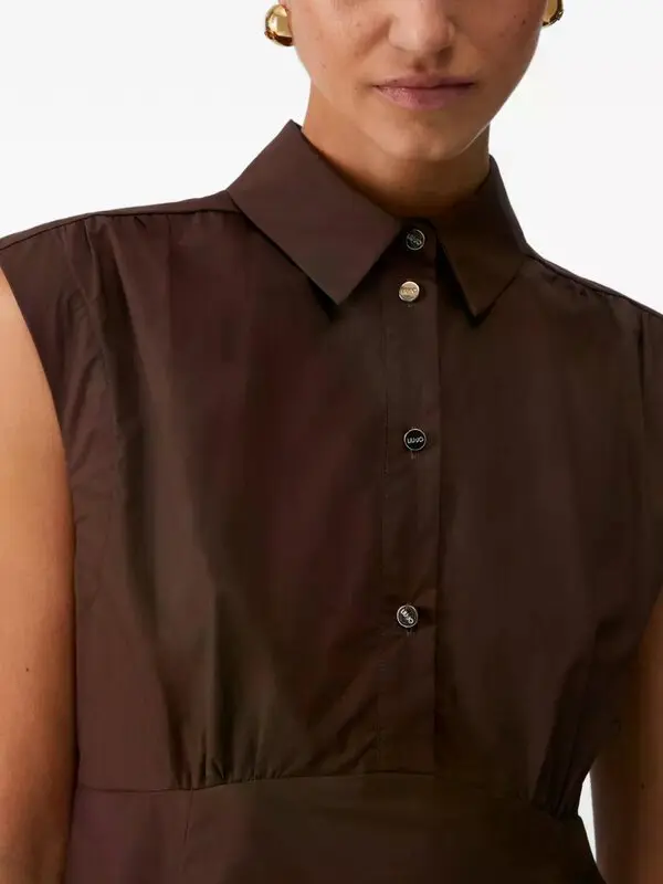 Liu Jo Sleeveless Collared Mini Dress - Brown