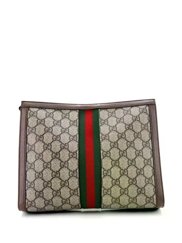 Gucci Ophidia Gg Coated Canvas Medium Clutch