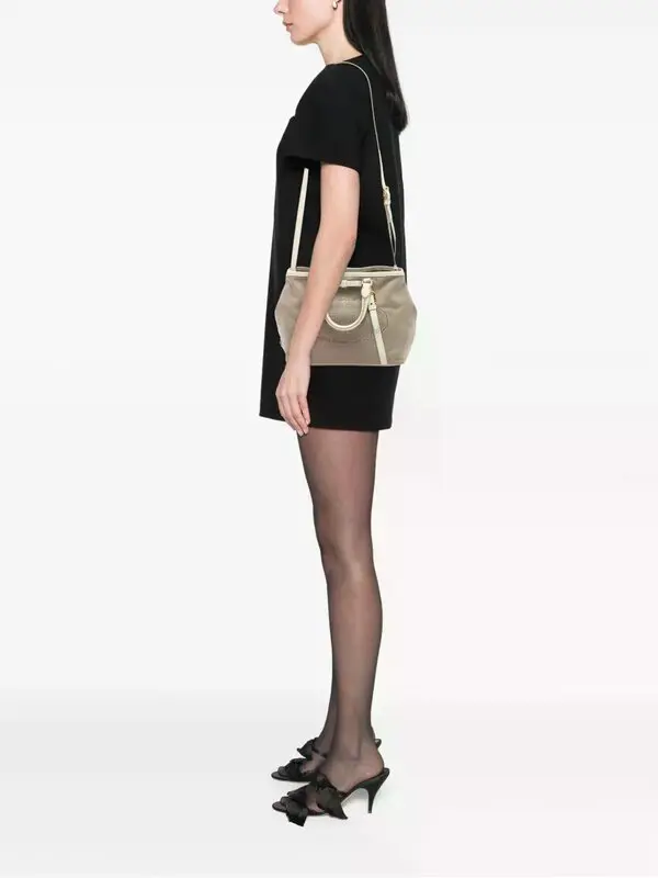 Prada Canvas Canapa Logo Bow Satchel - Brown
