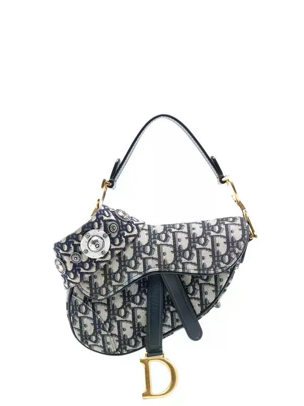 Dior 2019 Micro Oblique Canvas Saddle Bag - Blue