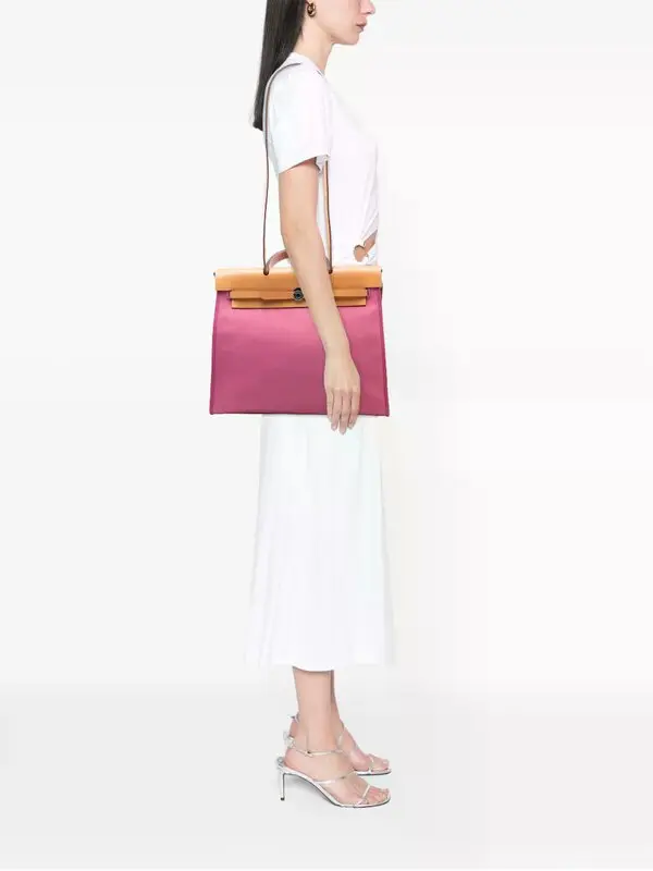 Hermès 2009-2014 Toile Herbag Zip 31 Satchel - Brown