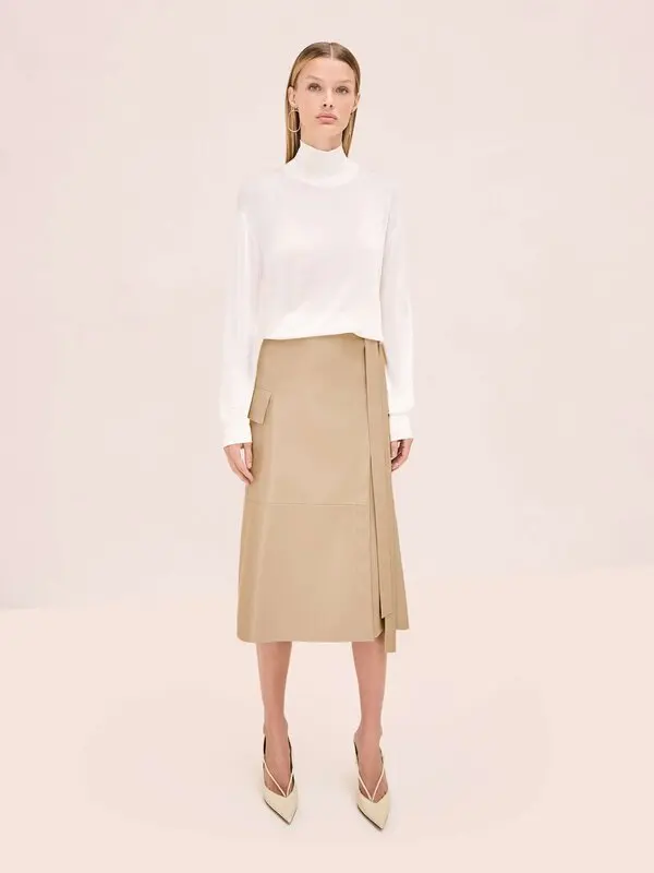 Alexis Ellena Wrap Skirt - Beige