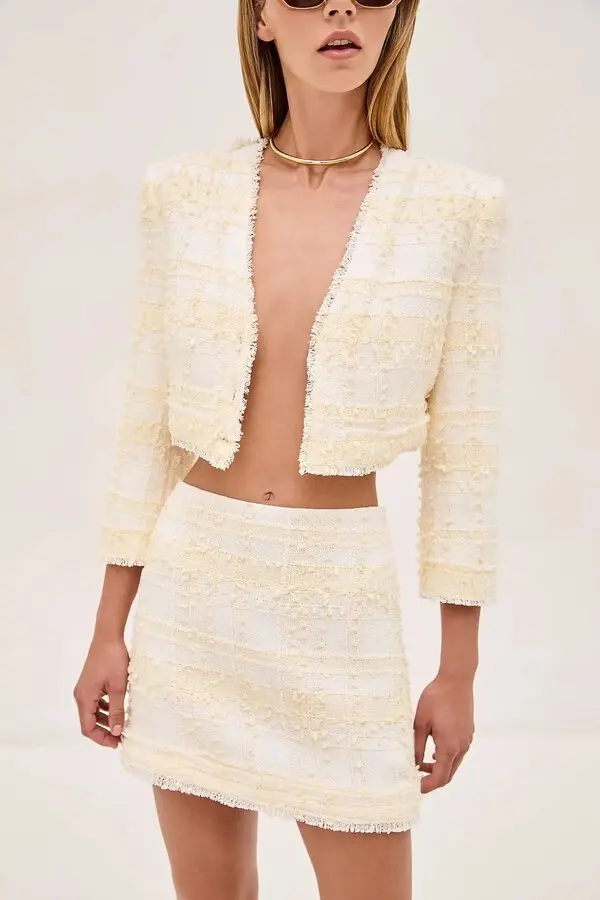 Alexis Elma Tweed Mini Skirt - Ivory