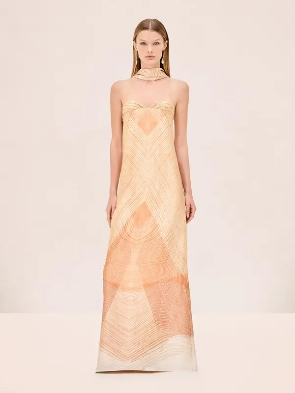 Alexis Dianne Strapless Maxi Dress - Melon