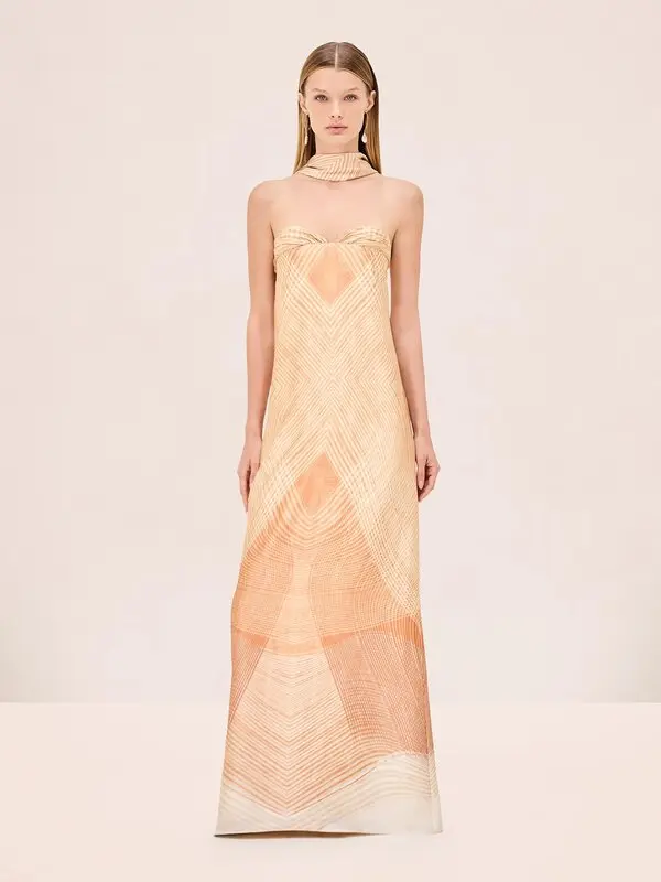 Alexis Dianne Strapless Maxi Dress - Melon