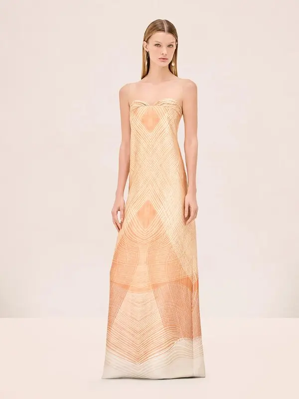 Alexis Dianne Strapless Maxi Dress - Melon