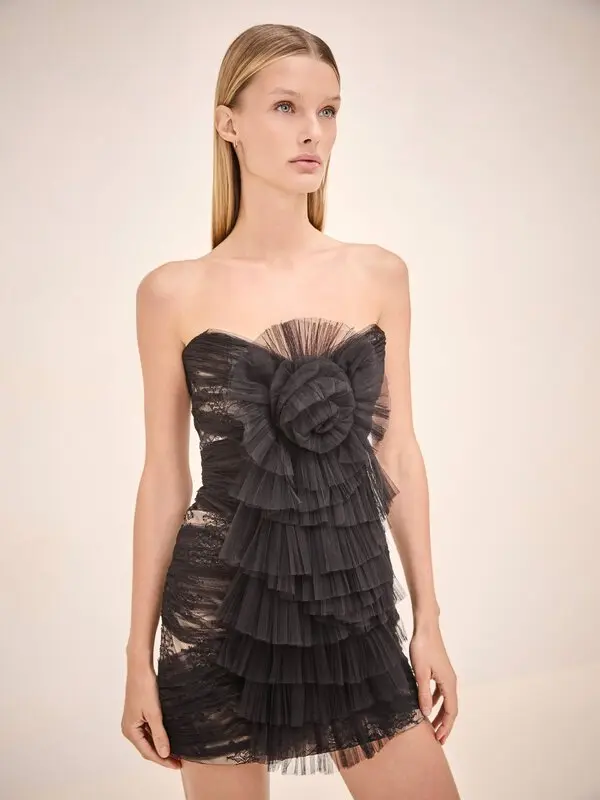 Alexis Eva Strapless Mini Dress - Black
