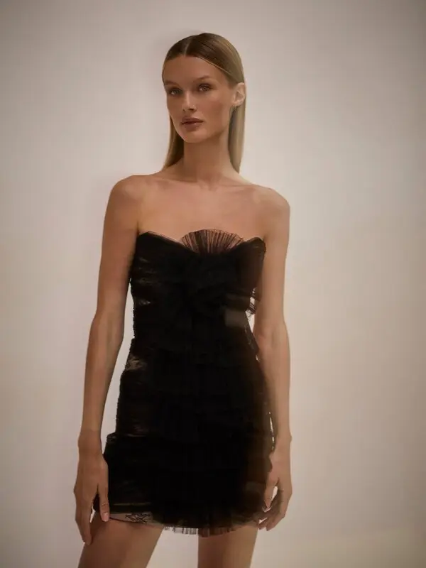 Alexis Eva Strapless Mini Dress - Black