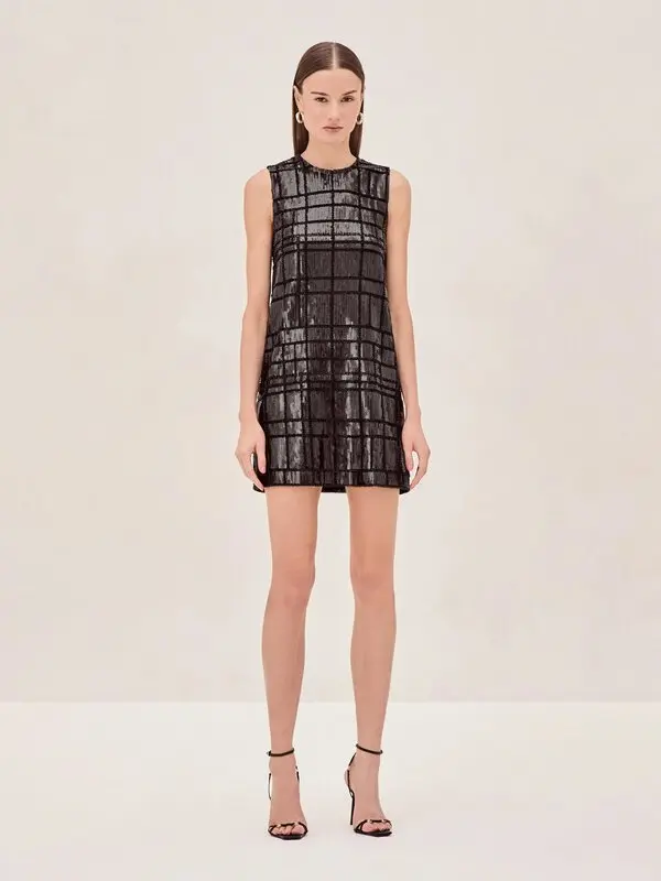 Alexis Emani Sequined Mini Dress - Black
