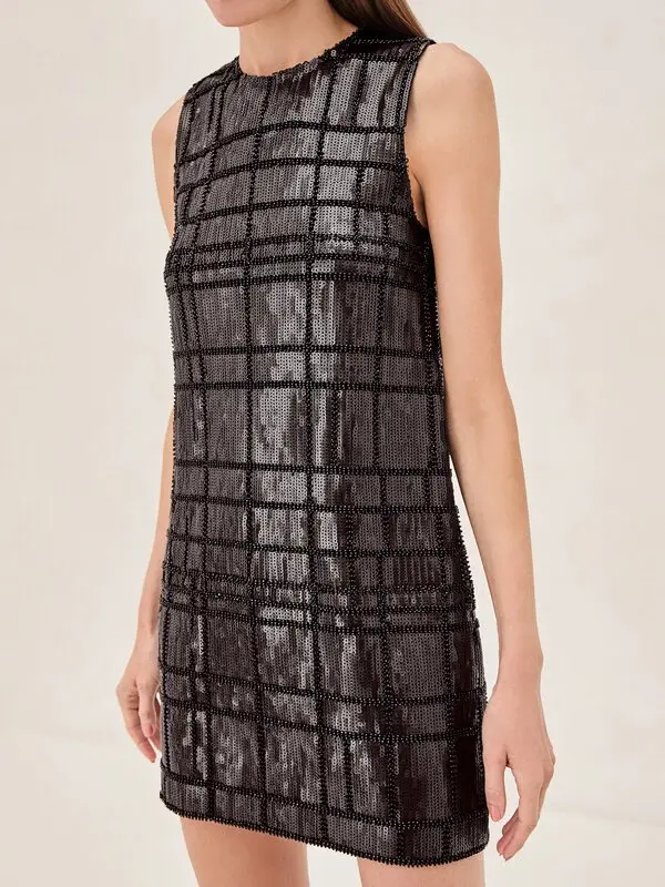 Alexis Emani Sequined Mini Dress - Black