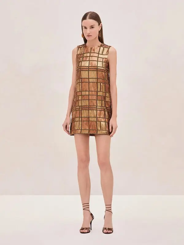 Alexis Emani Embellished Mini Dress - Bronze