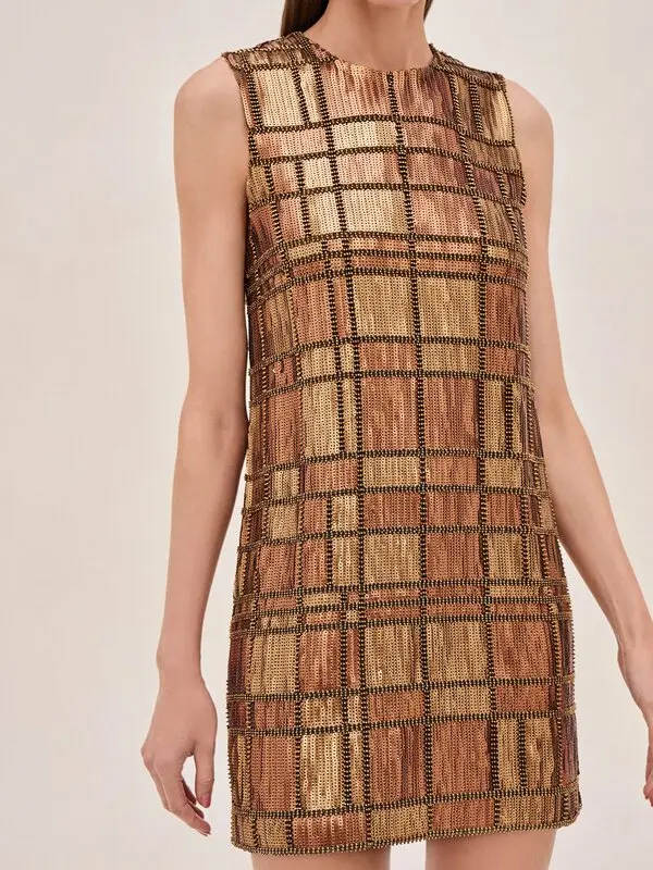 Alexis Emani Embellished Mini Dress - Bronze