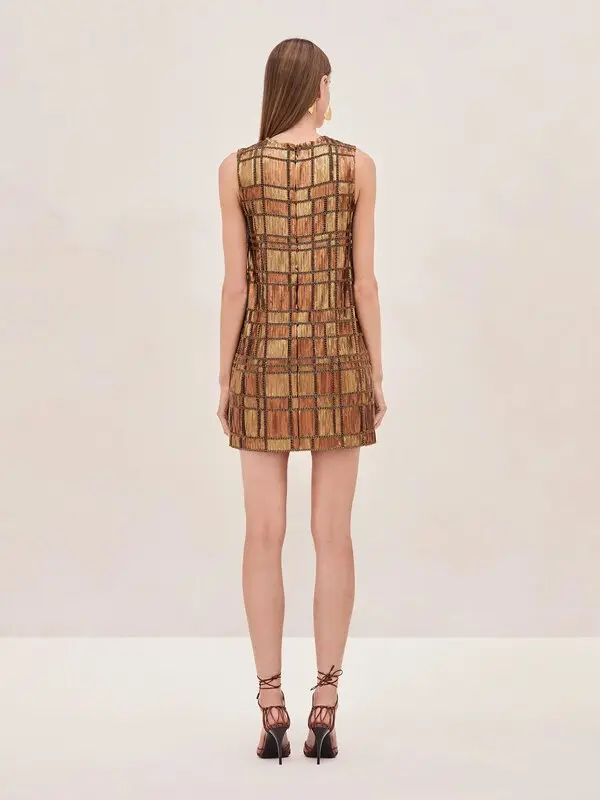 Alexis Emani Embellished Mini Dress - Bronze