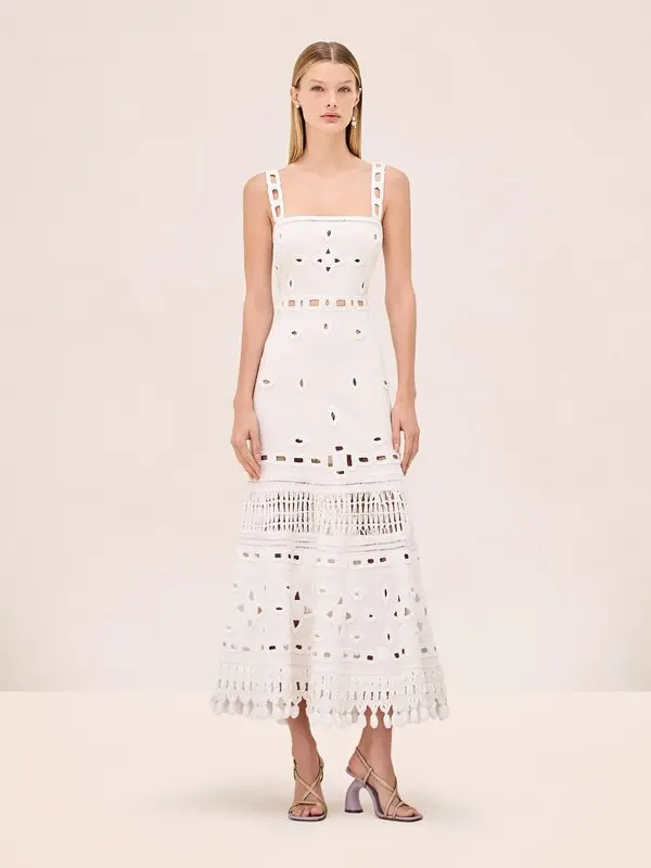 Alexis Evelyn Midi Dress - Blanc