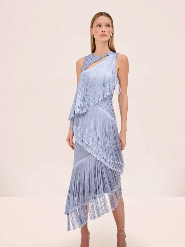 Alexis Costa Dress - Blue Jacquard