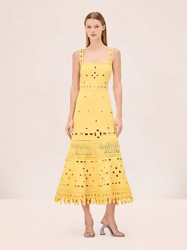 Alexis Evelyn Midi Dress - Saffron