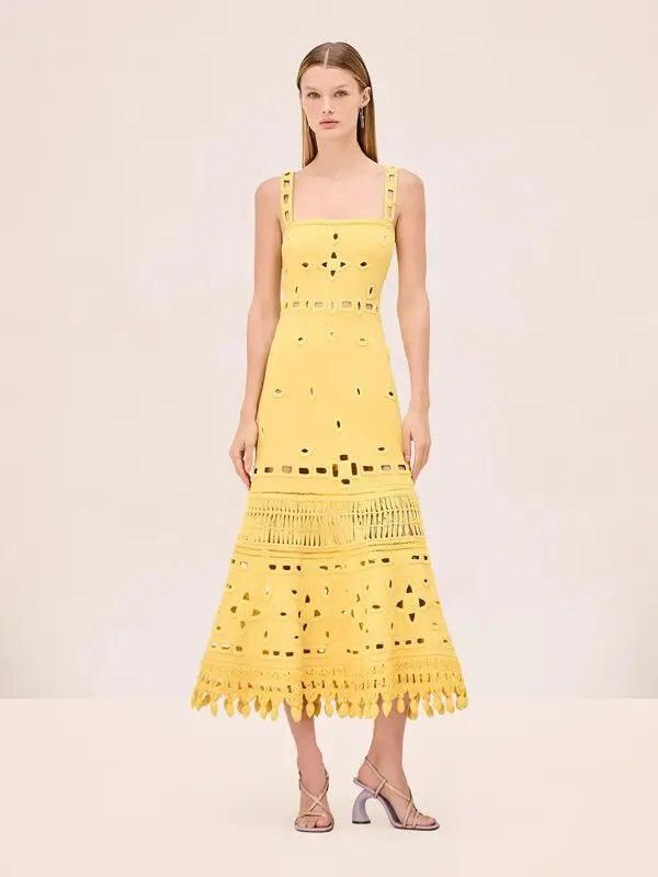 Alexis Evelyn Midi Dress - Saffron