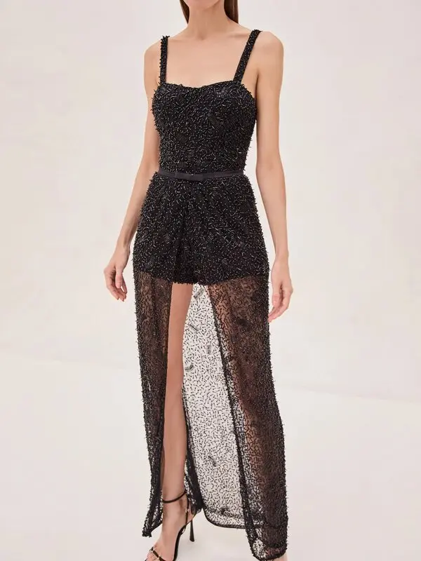 Alexis Escola Romper - Black