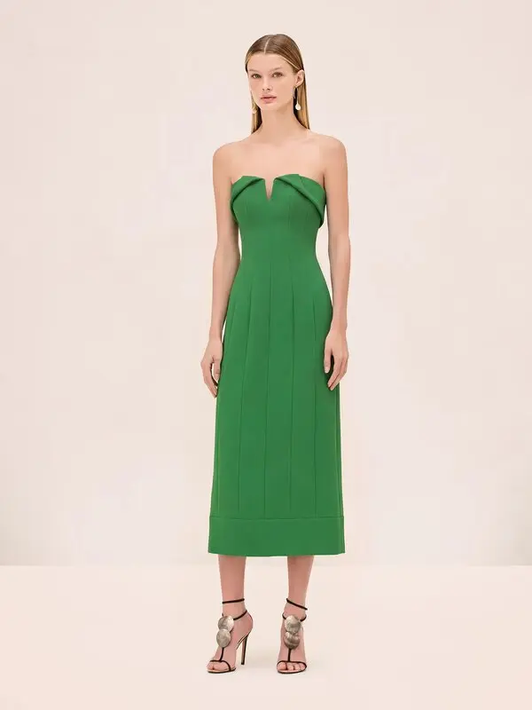 Alexis Donella Strapless Midi Dress - Emerald