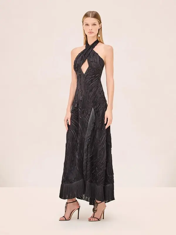 Alexis Ambrosio Halter Maxi Dress - Black