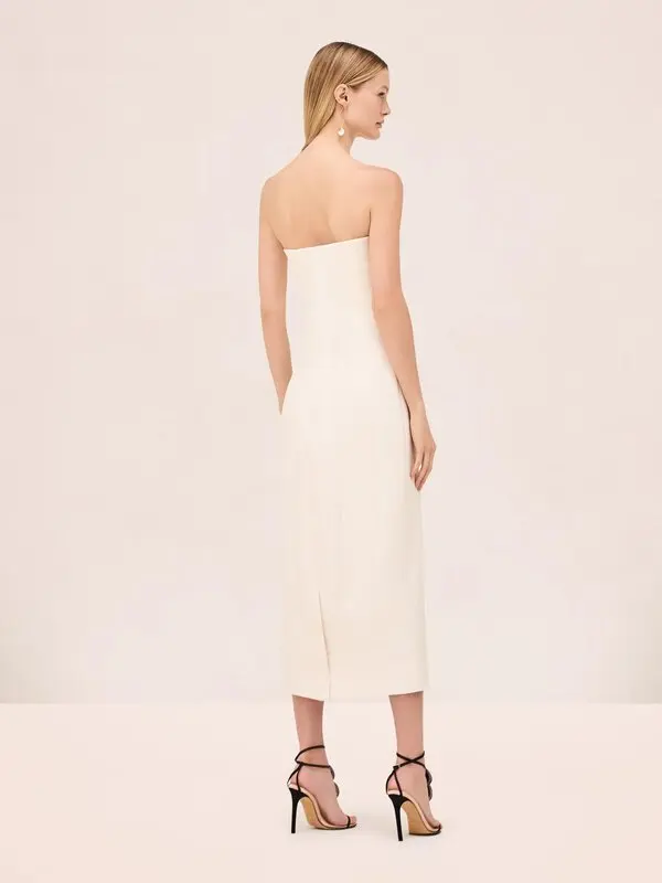 Alexis Donella Strapless Midi Dress - Ivory