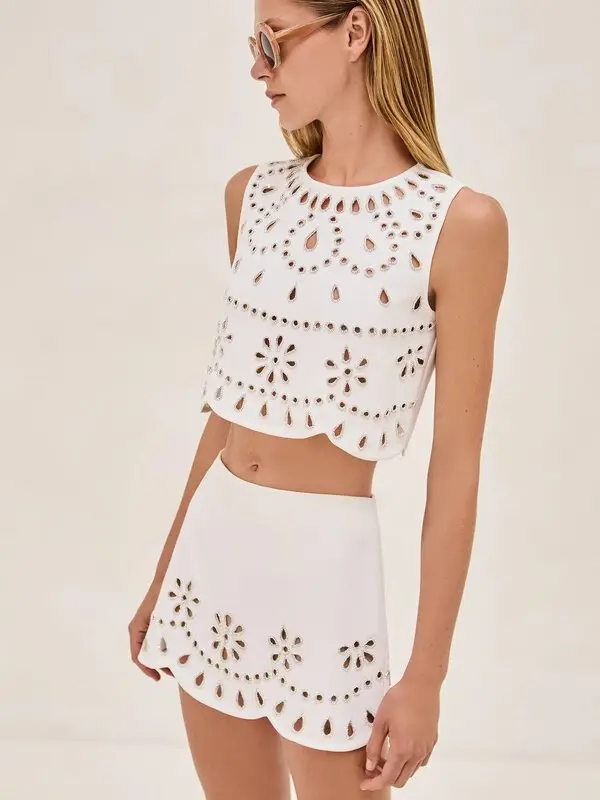 Alexis Etra Mini Skirt - White